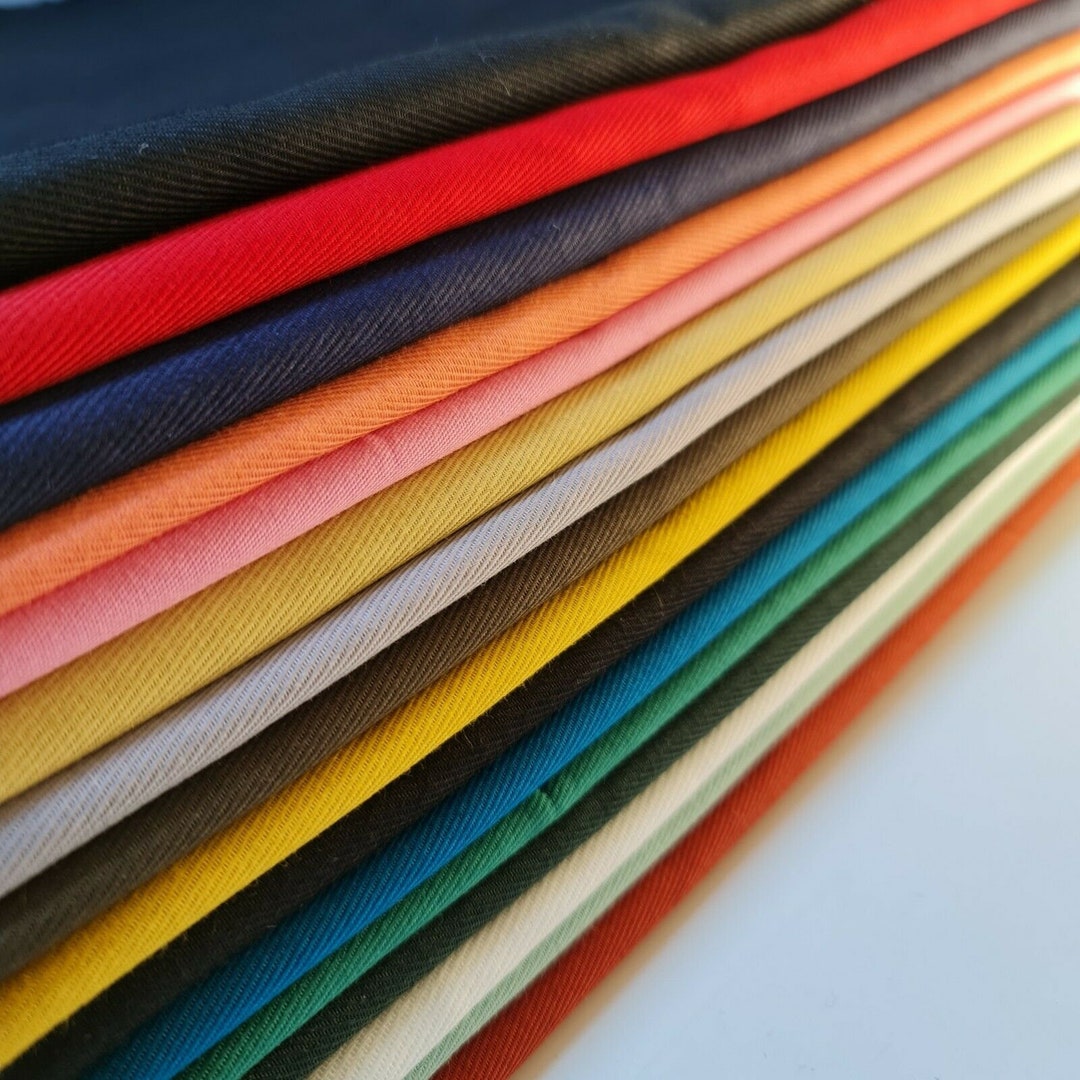 PLAIN Thick 100% Cotton Drill Workwear Fabric Dress Craft Quilting ...
