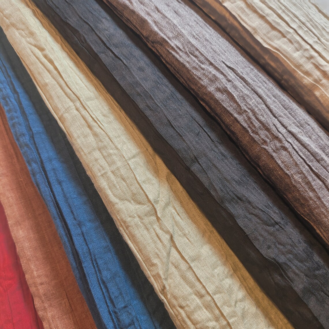 Creased Crinkle 100% Cotton Plain Fabric Material Crushed - Etsy