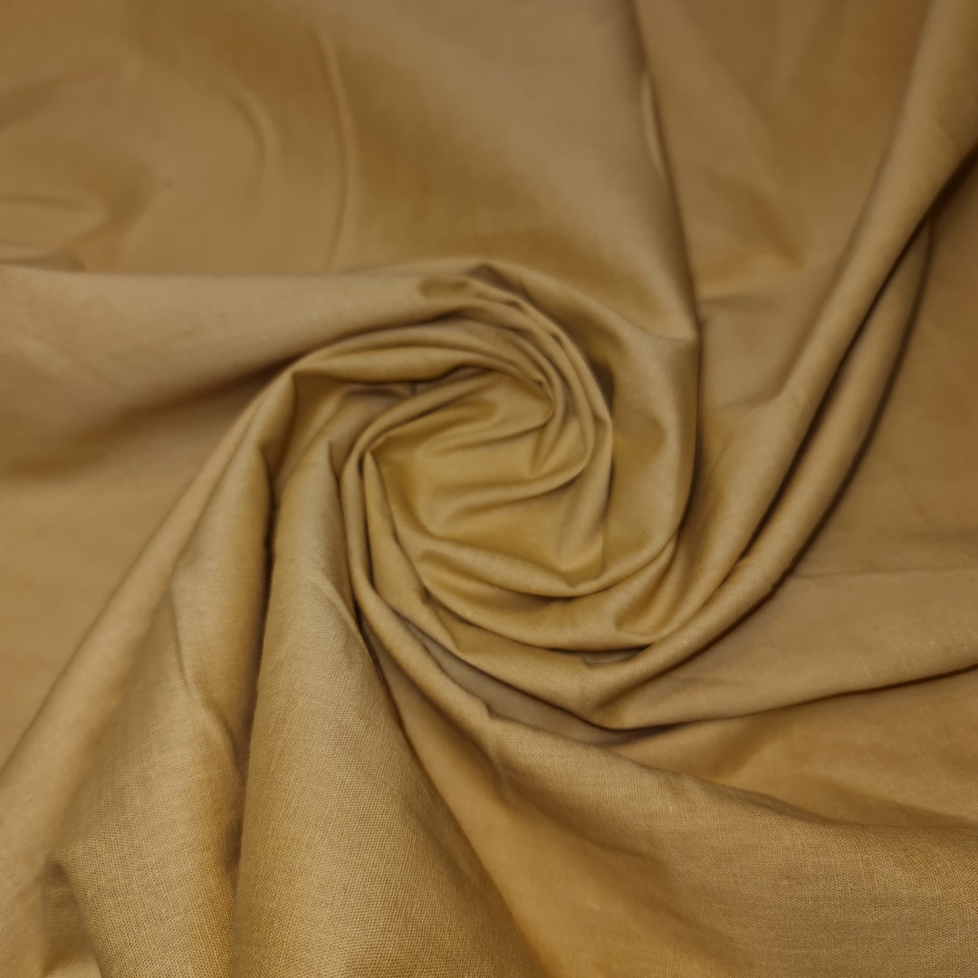 Golden Plain 100% Cotton Fabric Dress Craft Quilting Lining Material by ...