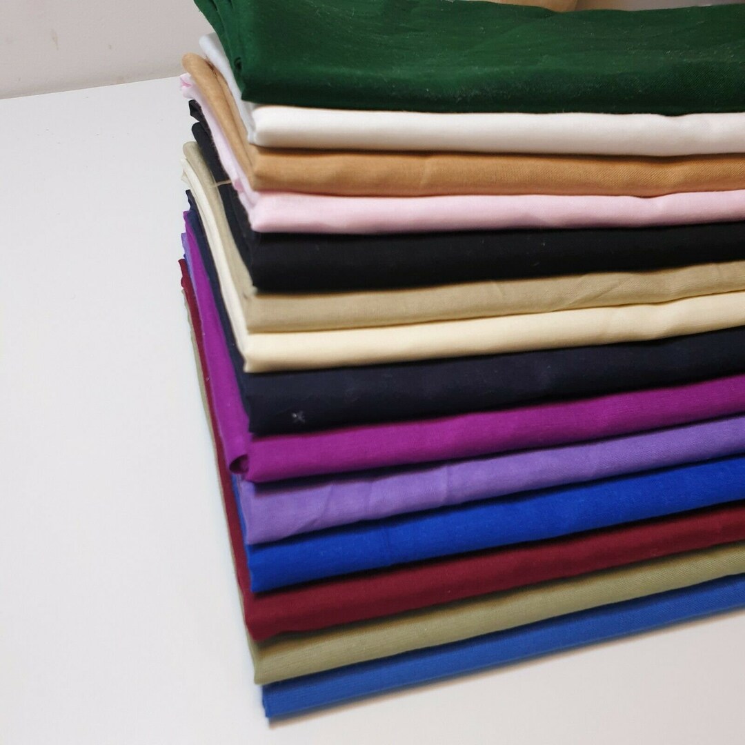 100% Cotton Voile Rubia Cambric Material Mercerised Plain Craft Dress ...