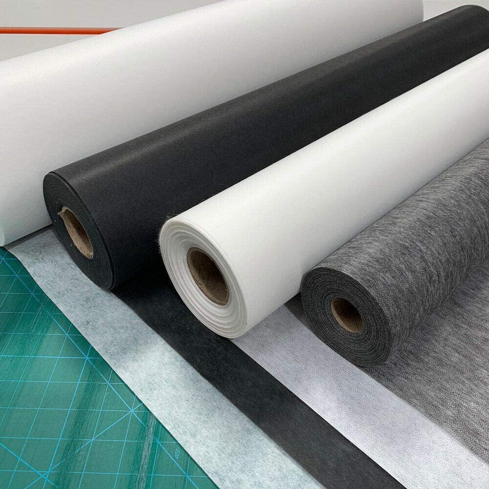 White Medium/heavy Weight Iron on Interfacing, 99cm Wide Non-woven ...