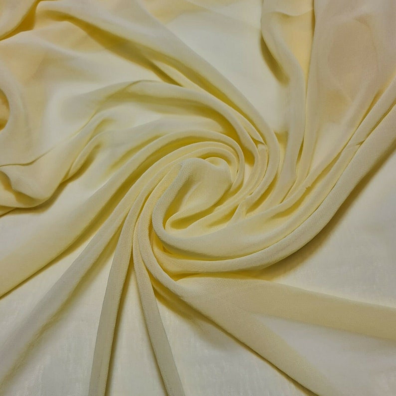Yellow Chiffon Sheer Fabric Plain Soft Lightweight Polyester - Etsy