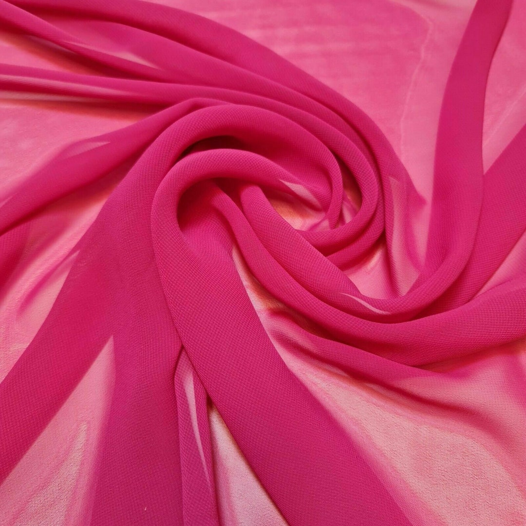Cerise Plain Moss Crepe Fabric Premium Dyed Dress Drape Decor Craft ...