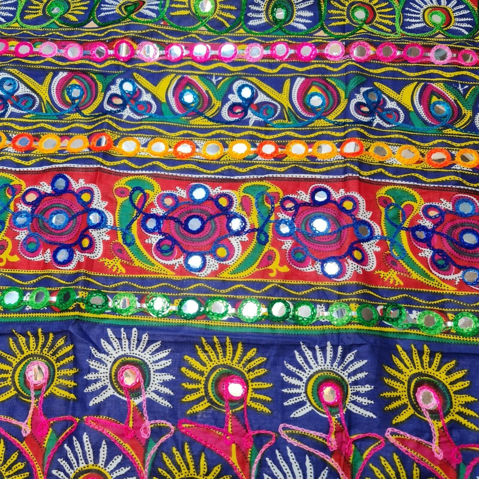 Cotton Indian Ethnic Mirror Embroidery Suzani Rangoli Boho Banjara ...