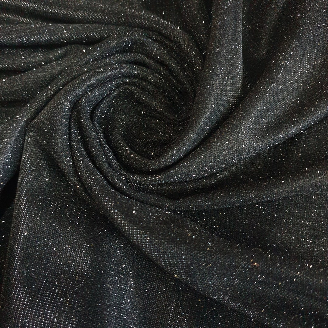 Black Shimmer Moonlight Shiny Stretch Glitter Nylon Backdrop Stardust ...
