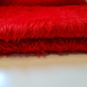 Red Faux Fur Fabric Soft Pile Dress Craft Quilting Material Meter 58 ...
