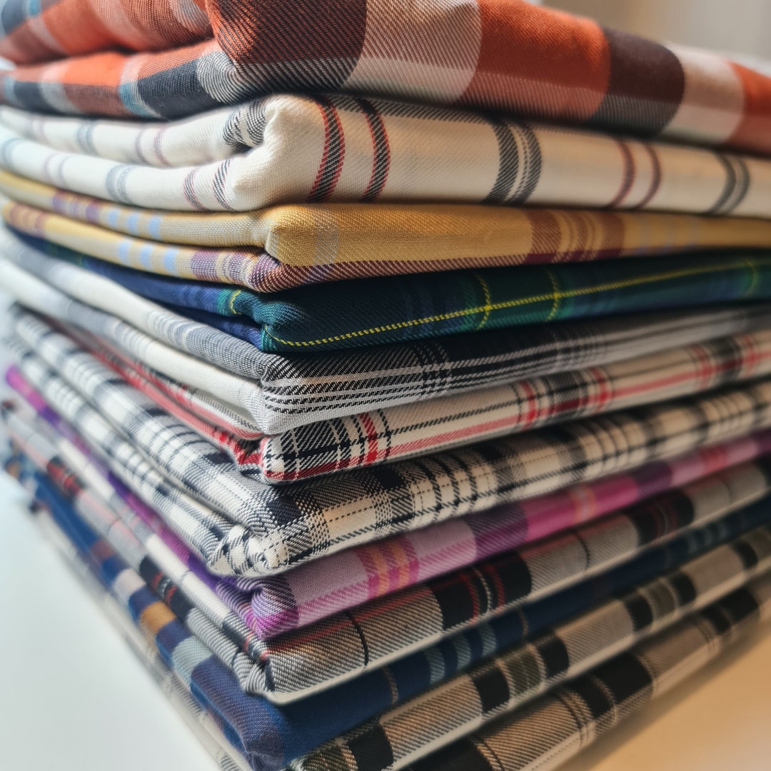 100% Cotton Tartan Check Plaid Fabric Dress Craft Costume Quilting ...