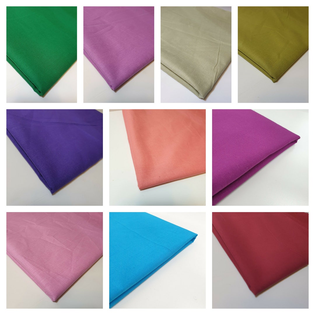 Plain 100% Cotton Cambric Fabric Quilting Dress Craft Lining Material ...