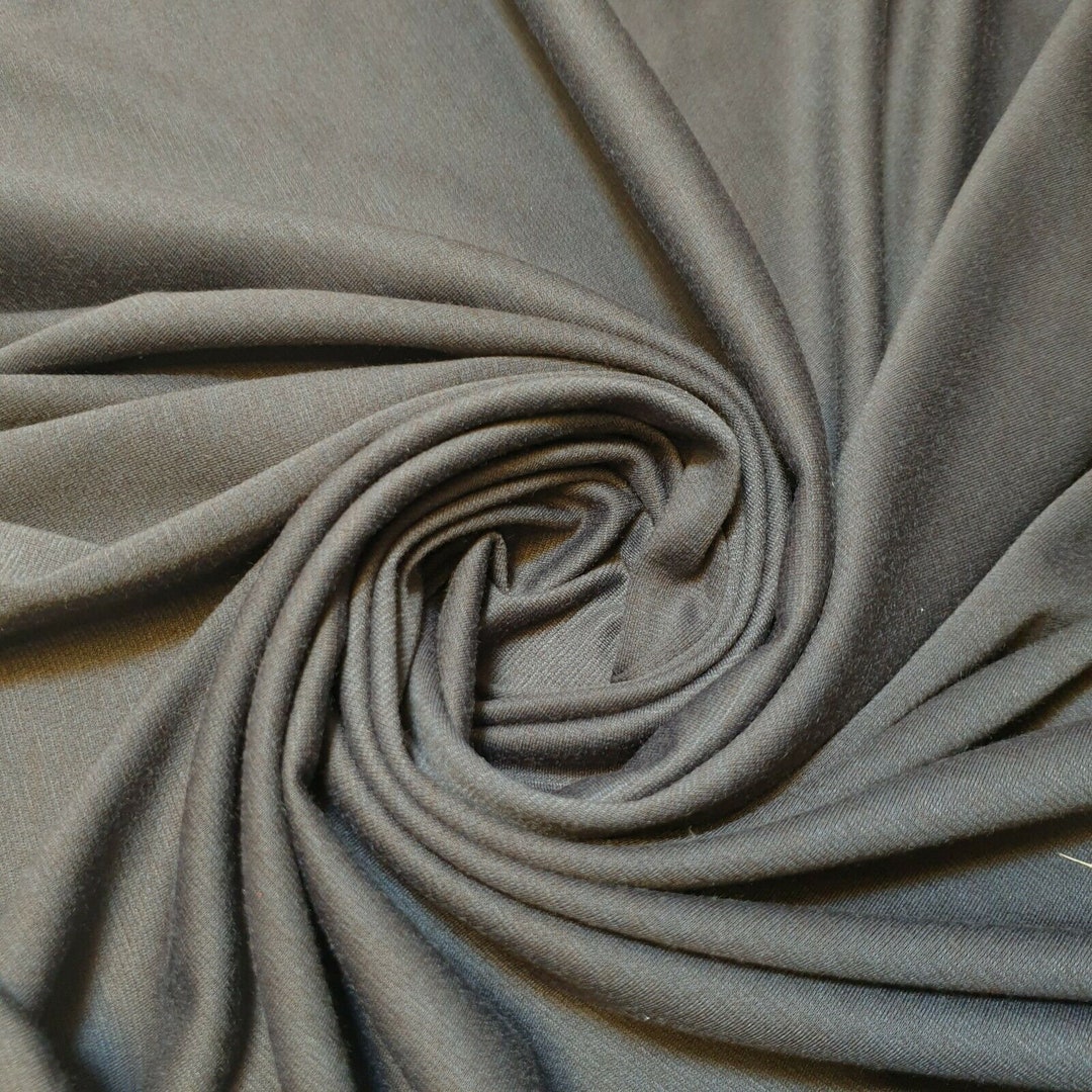 Dark Grey Plain Viscose 4 Way Stretch Rayon Spandex Jersey Dress Fabric ...