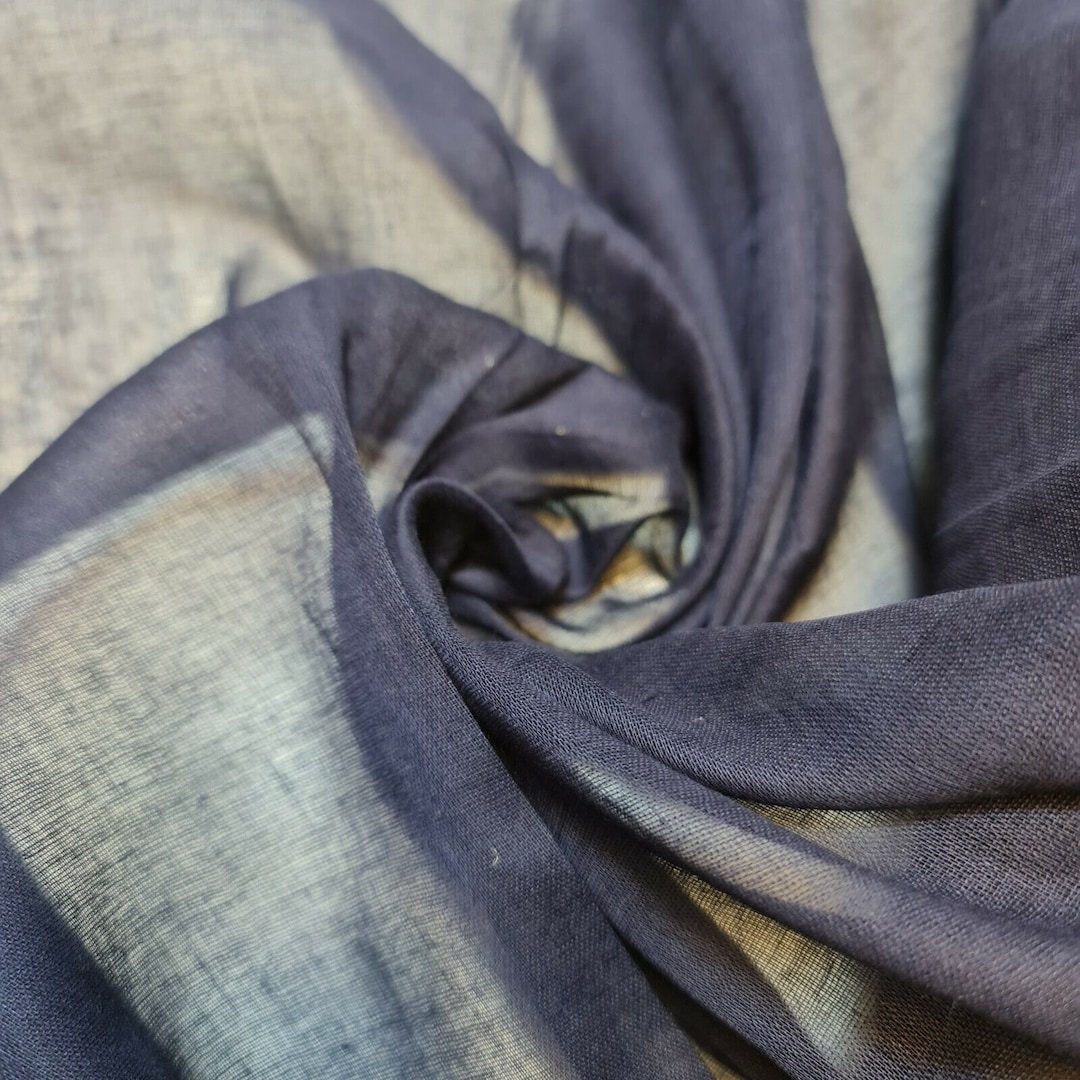 Navy Blue 100% Cotton Muslin Fabric Soft Voile Cheesecloth Dress Craft ...