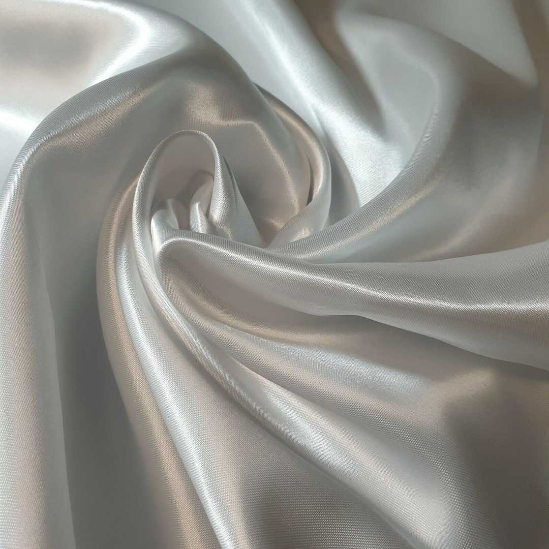 Silky Satin Fabric Dress Craft Fabric Plain Luxury Wedding Material 150 ...