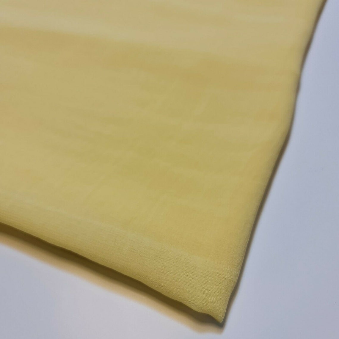 Yellow Chiffon Sheer Fabric Plain Soft Lightweight Polyester Dress ...
