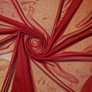 Power Net Fabric Premium Sheer 4 Way Stretch Mesh Lining Dressmaking ...