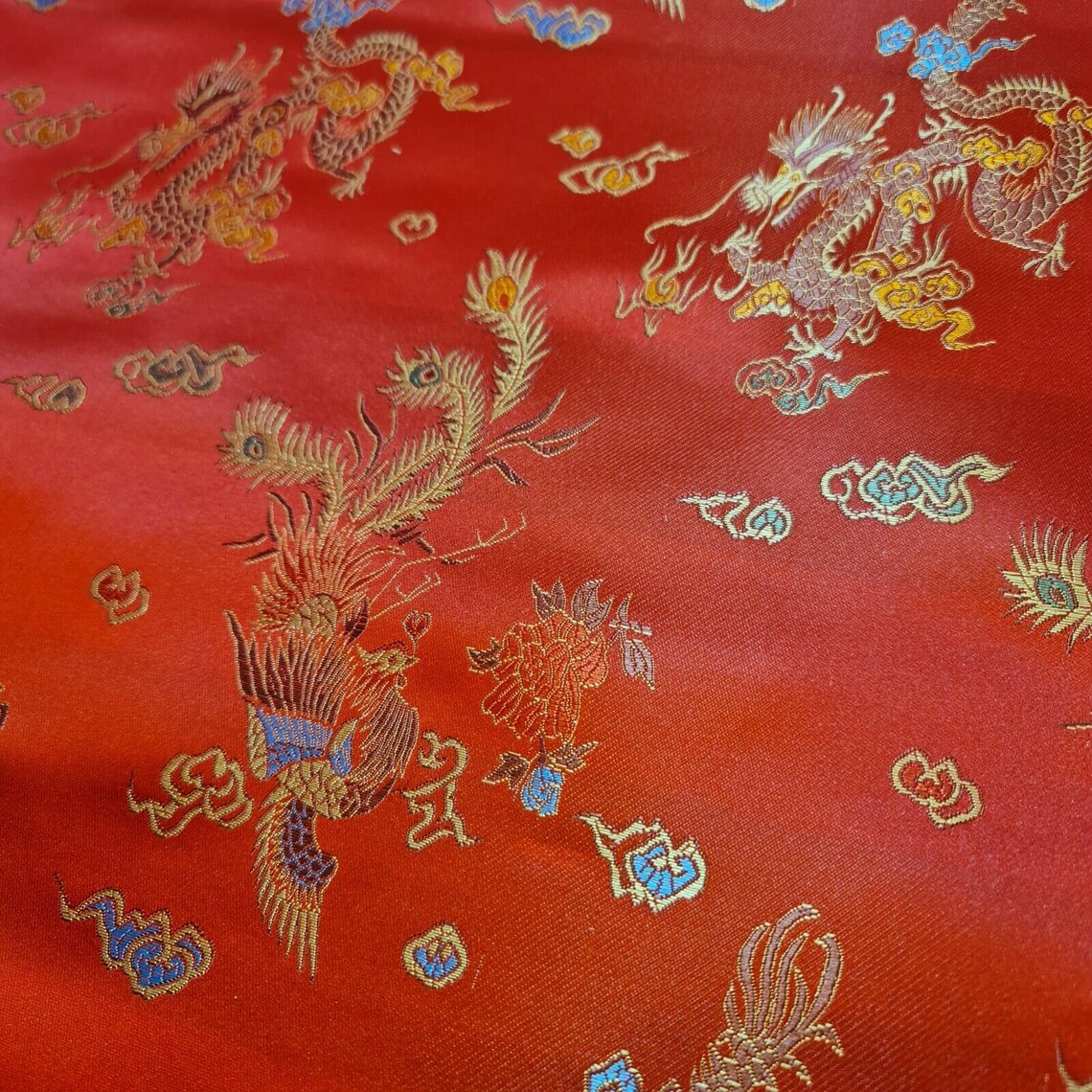 Traditional Chinese Embroidered Brocade Poly Silky Satin | Etsy
