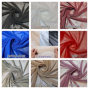 Power Net Fabric Premium Sheer 4 Way Stretch Mesh Dress Lining Craft ...