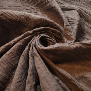 Creased Crinkle 100% Cotton Plain Fabric Material Crushed Craft Dress ...