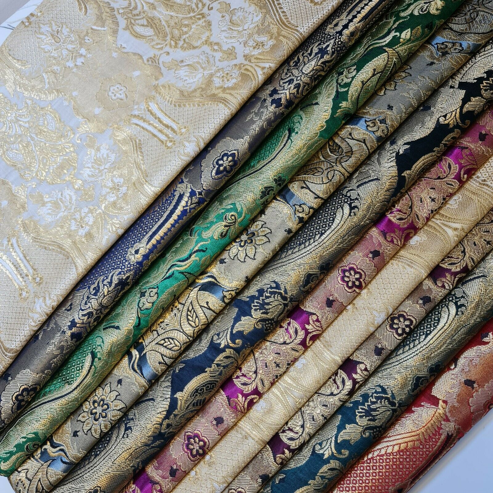 Ornamental Damask Premium Gold Metallic Indian Banarasi - Etsy