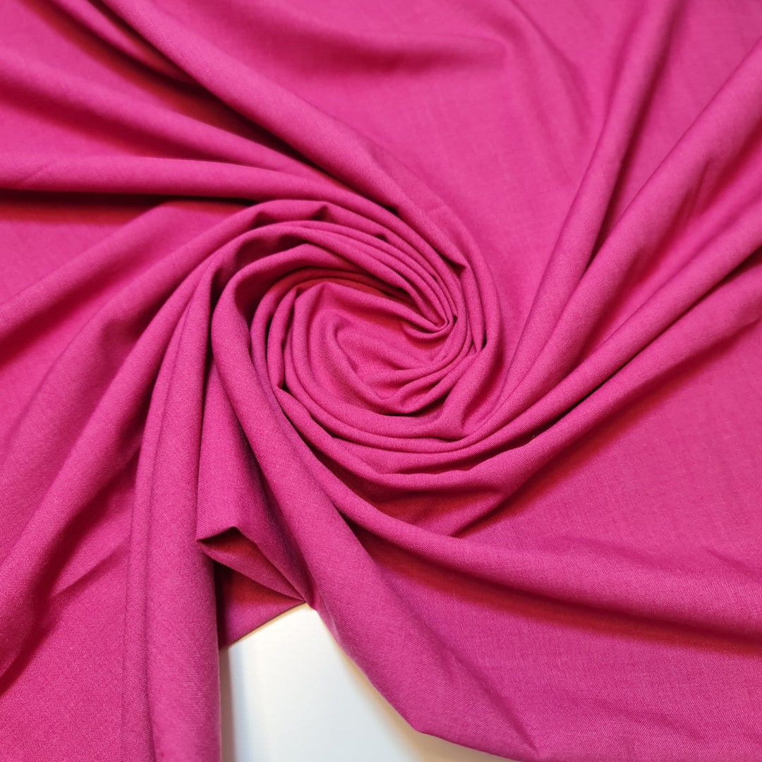 Hot Pink Plain VISCOSE CHALLIS FABRIC Soft Non Stretch Dress Craft ...