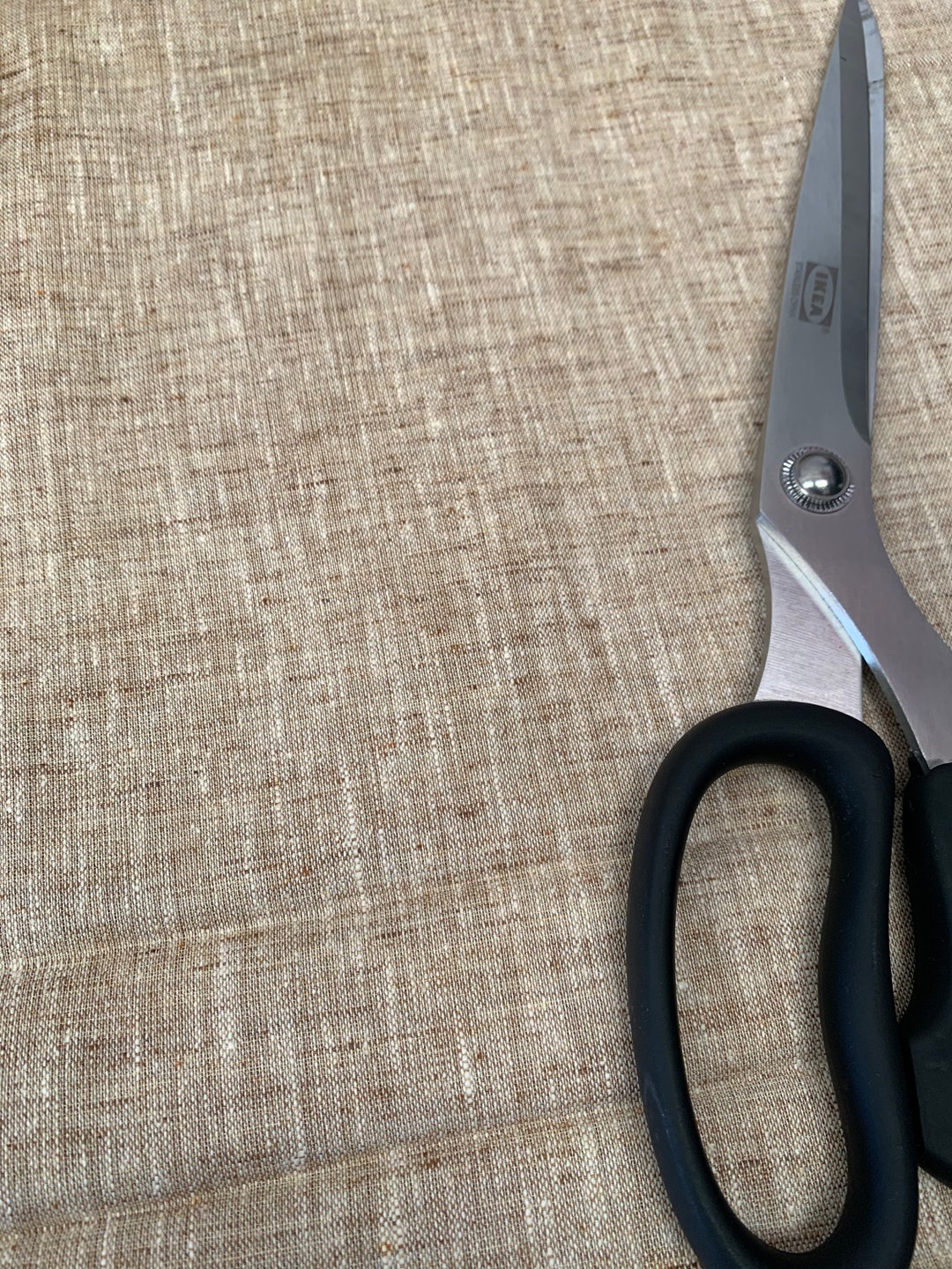 Melange Linen Look Fabric Dark Shots Light Brown Dressmaking Curtains ...