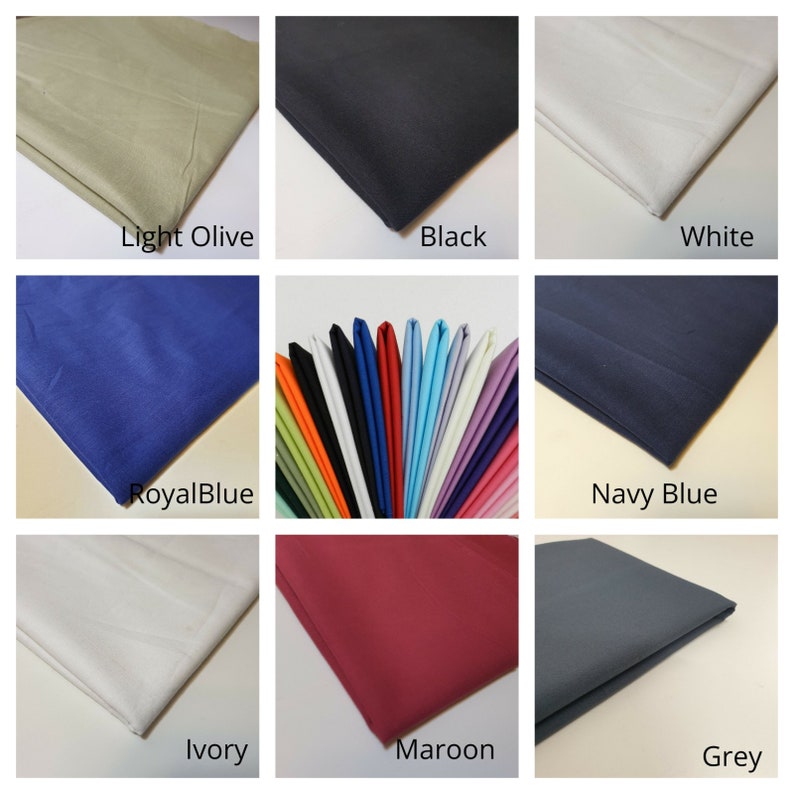 CLEARANCE Plain 100% Cotton Cambric Fabric 50+ Colors Quilting Dress ...