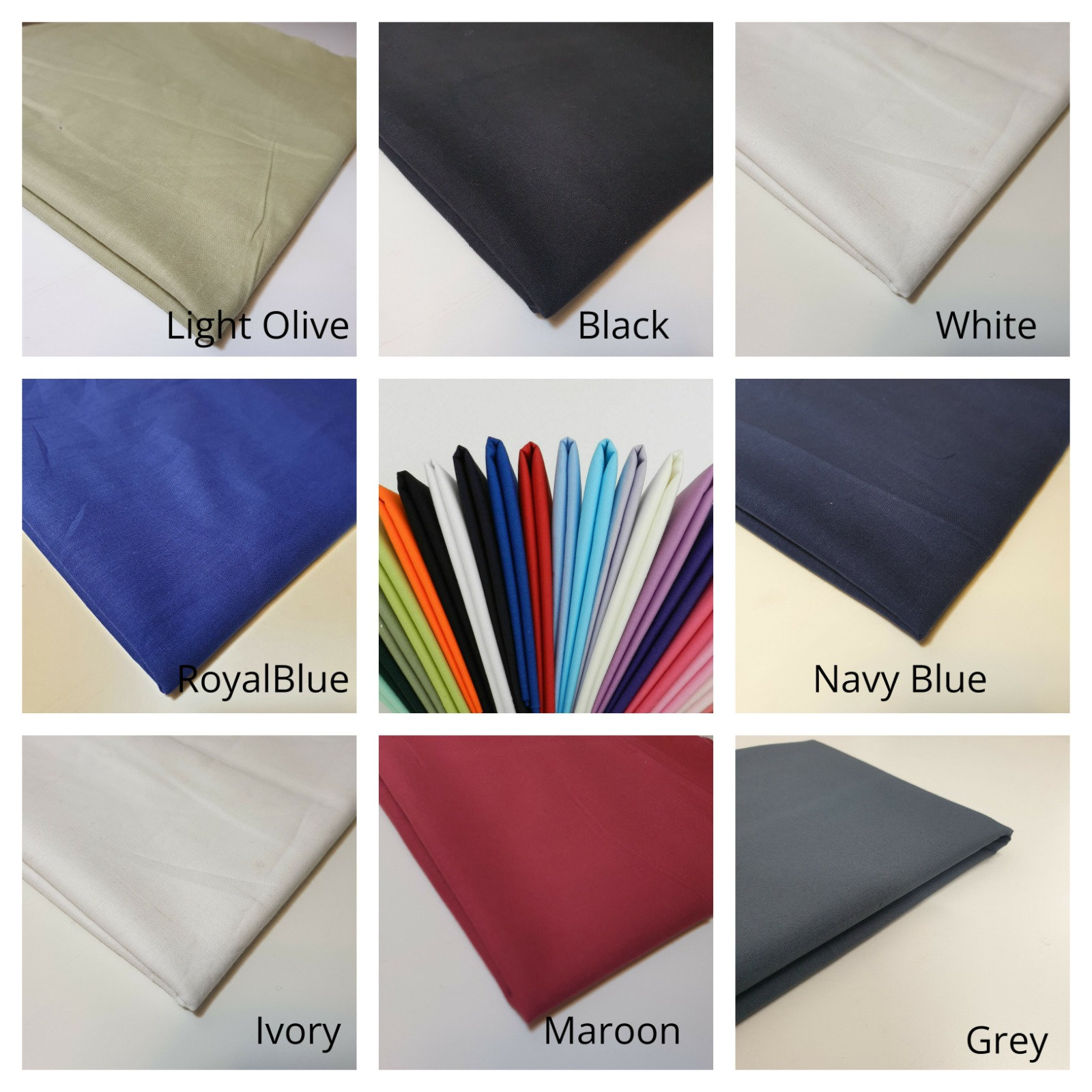 CLEARANCE Plain 100% Cotton Cambric Fabric 50+ Colors Quilting Dress ...