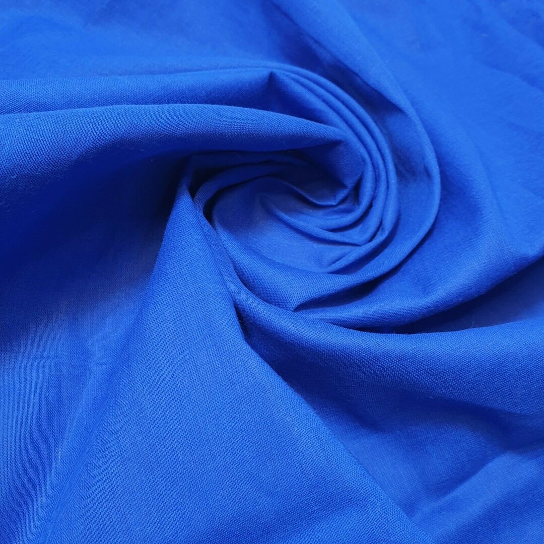 Royal Blue 100% Cotton Voile Fabric - Rubia Cambric Mercerized Plain ...