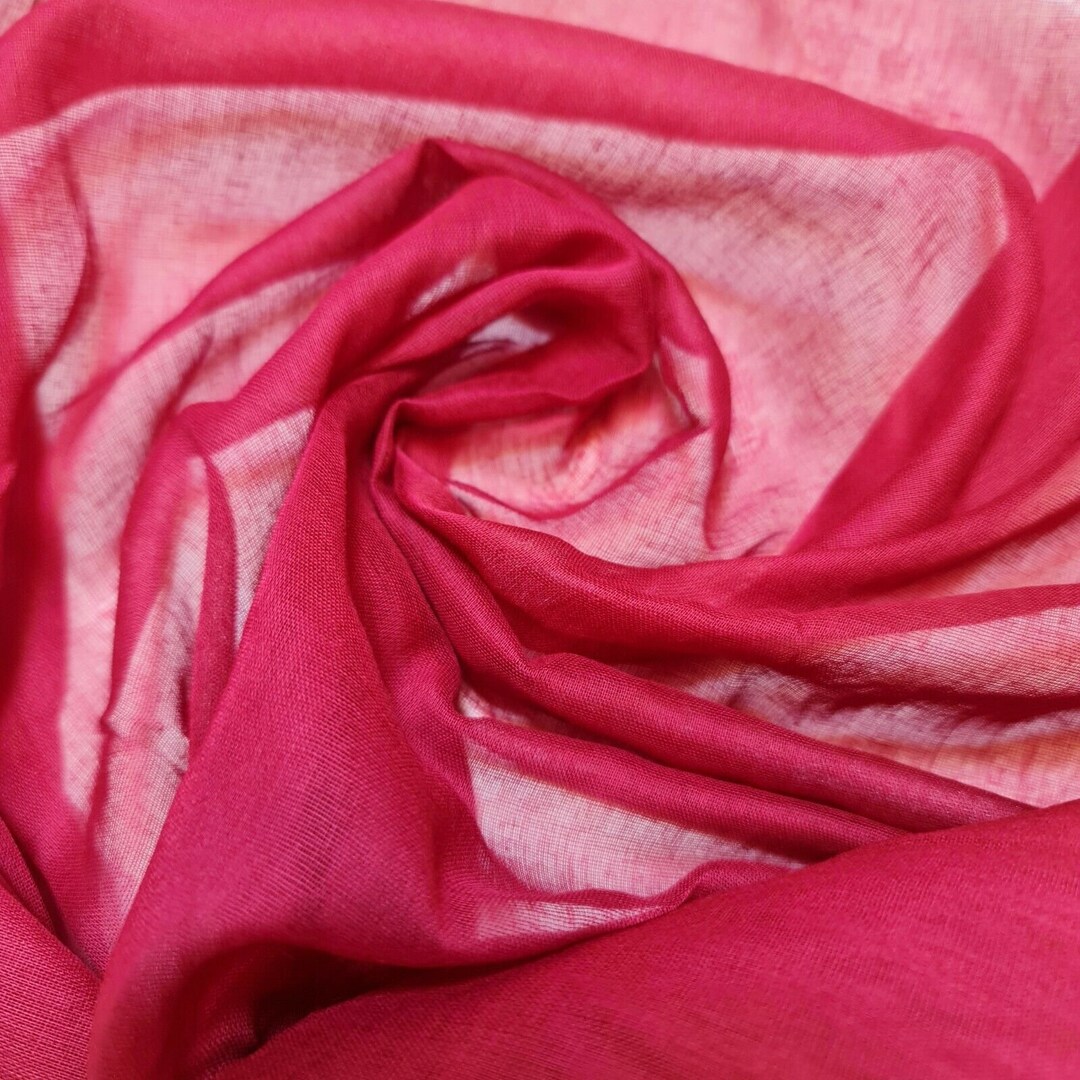 Deep Red 100% Cotton Muslin Fabric Soft Voile Cheesecloth Dress Craft ...