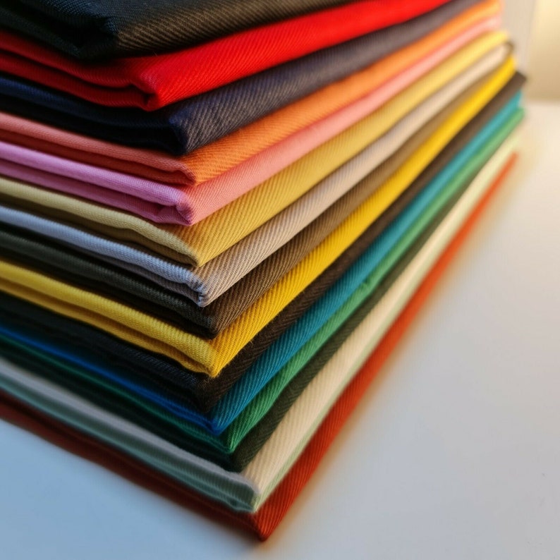 PLAIN Thick 100% Cotton Drill Workwear Fabric Dress Craft Quilting ...