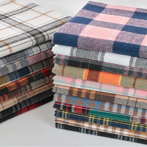 Brushed 100% Cotton Flannel Material Winceyette Tartan Dress Craft ...