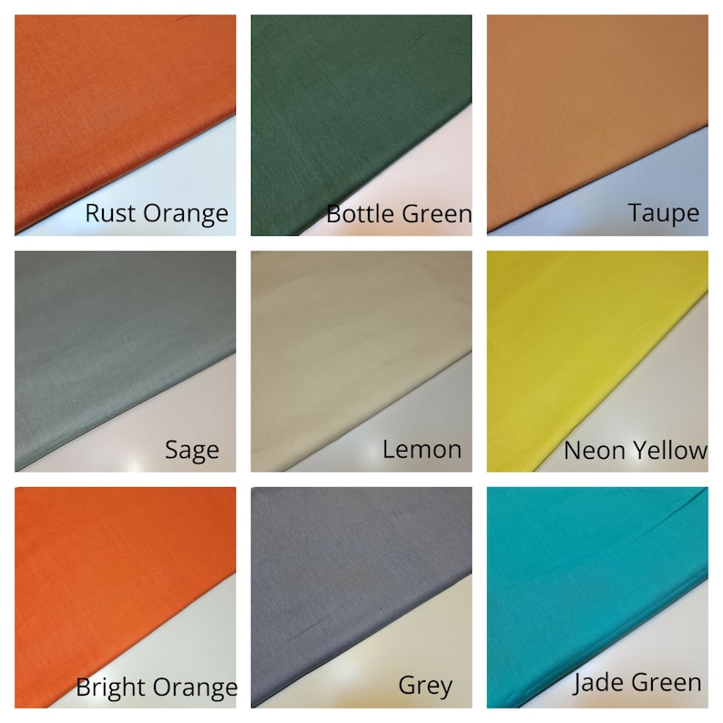CLEARANCE Plain 100% Cotton Cambric Fabric 50+ Colors Quilting Dress ...