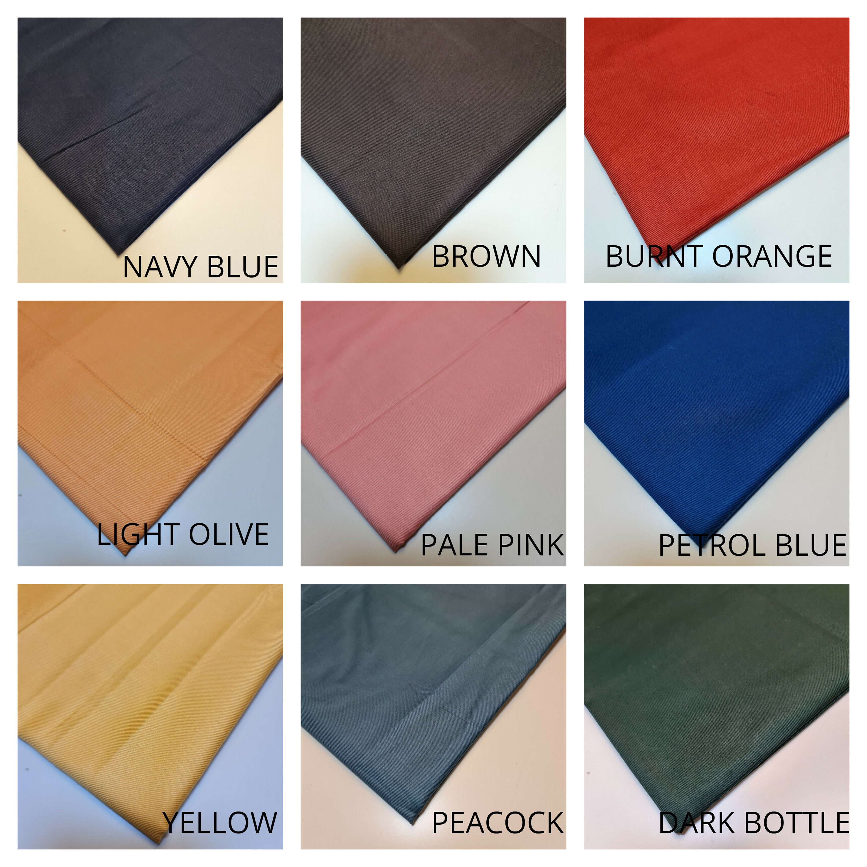 Plain Thick Cotton Drill Workwear Twill Fabric Dress Craft - Etsy UK