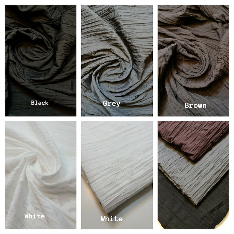 Creased Crinkle 100% Cotton Plain Fabric Material Crushed - Etsy