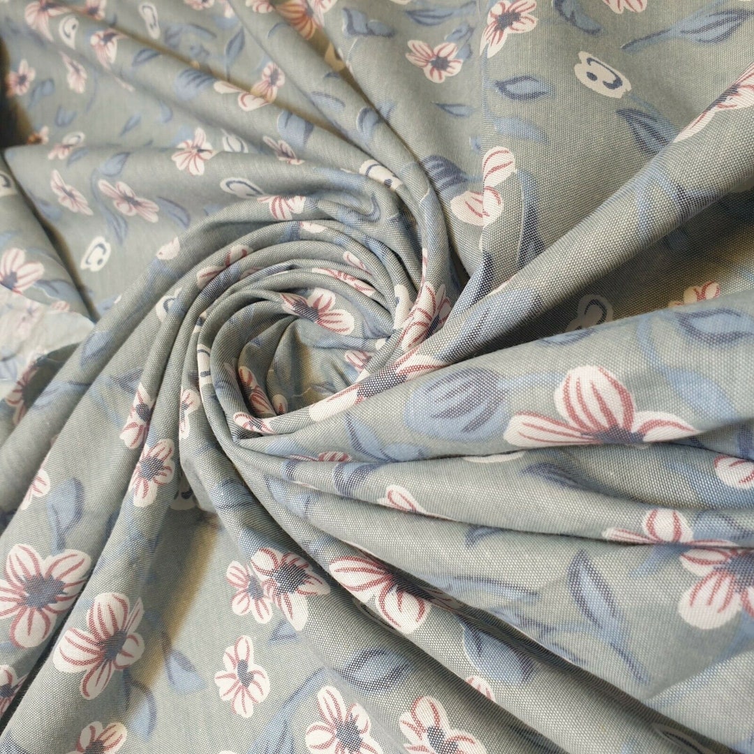 Vintage Floral Print 100% Cotton Japanese Soft Dress Sarong Drape ...
