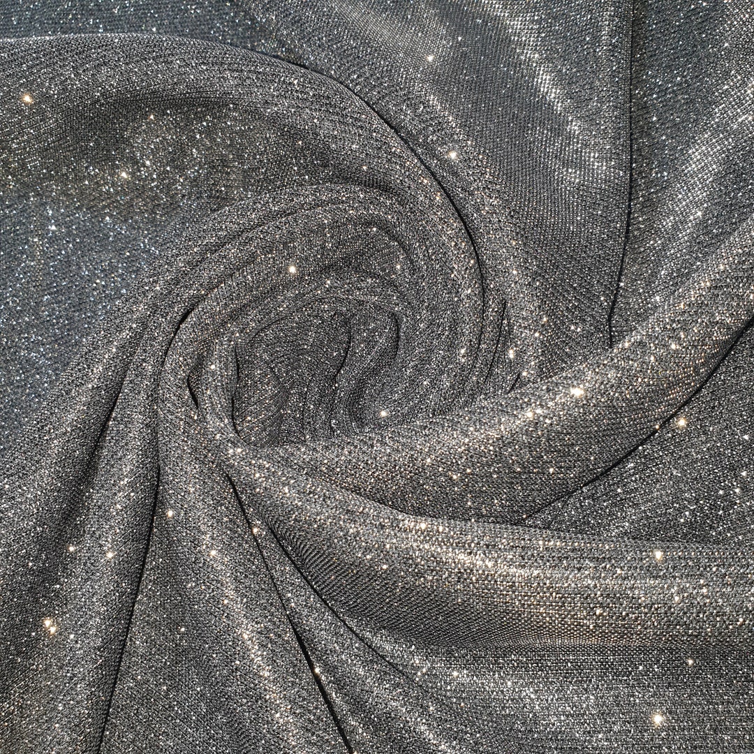 Silver Grey Shimmer Moonlight Shiny Stretch Glitter Nylon Backdrop ...