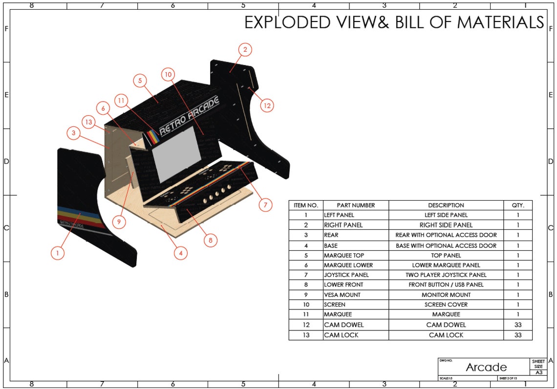 COMPLETE Bar Top Arcade Template/plans - Etsy