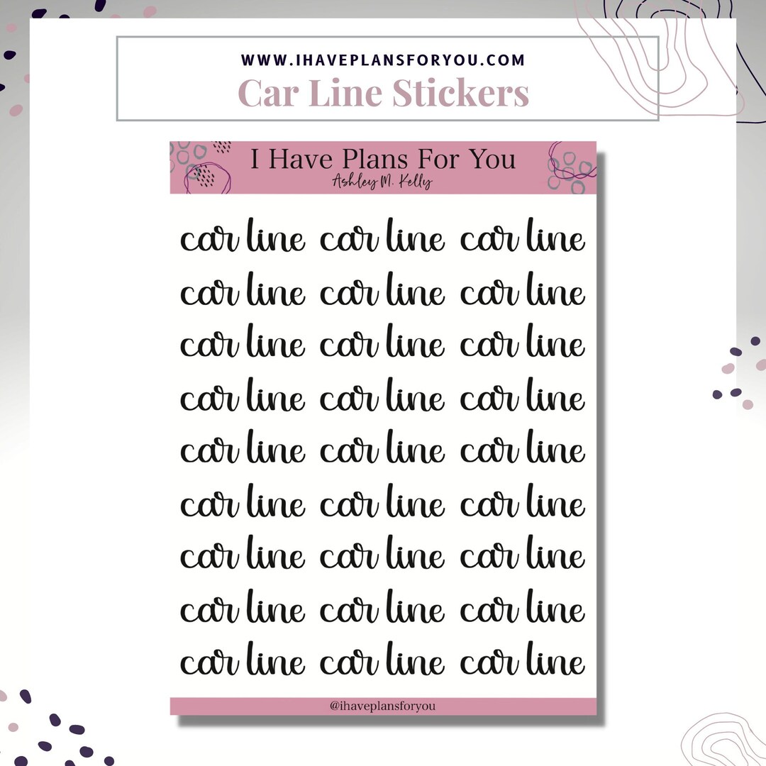 Car Line Sticker for Planner Mom Stickers - Etsy