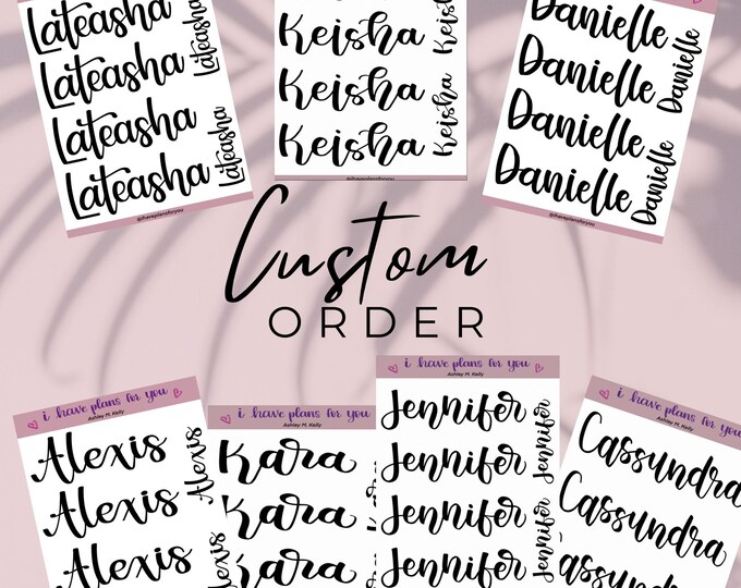 Custom Name Sticker Sheet Sticker Name for Planner - Etsy
