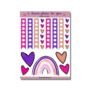 Hearts and Dots Stickers PNG Sticker Printable Planner Sticker Hearts ...