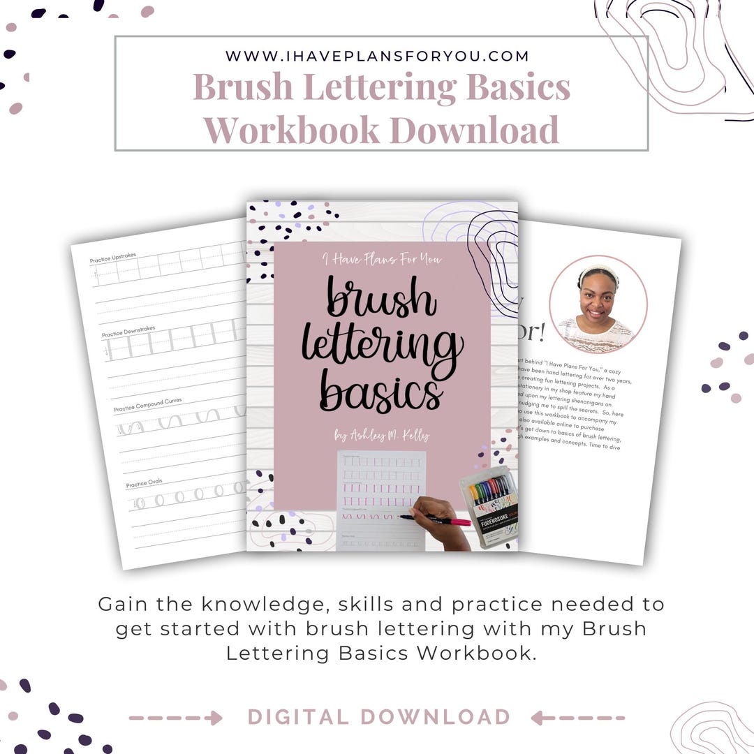 Brush Lettering Basics Workbook Download Hand Lettered and Written by Ashley Kelly of I Have ...