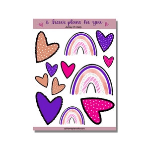 Hearts and Dots Stickers PNG Sticker Printable Planner Sticker Hearts ...