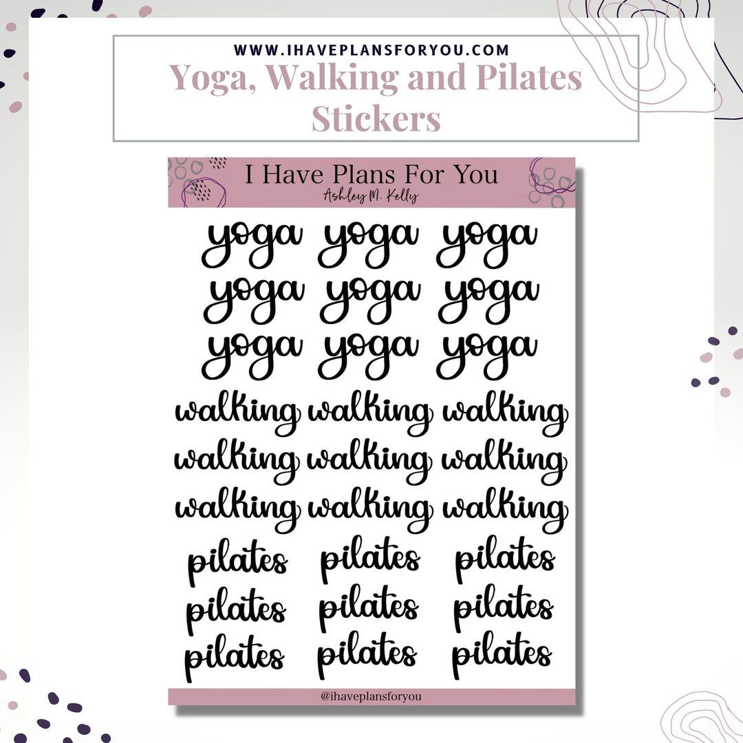 Yoga Stickers for Planner Sticker for Walking Sticker for Pilates ...