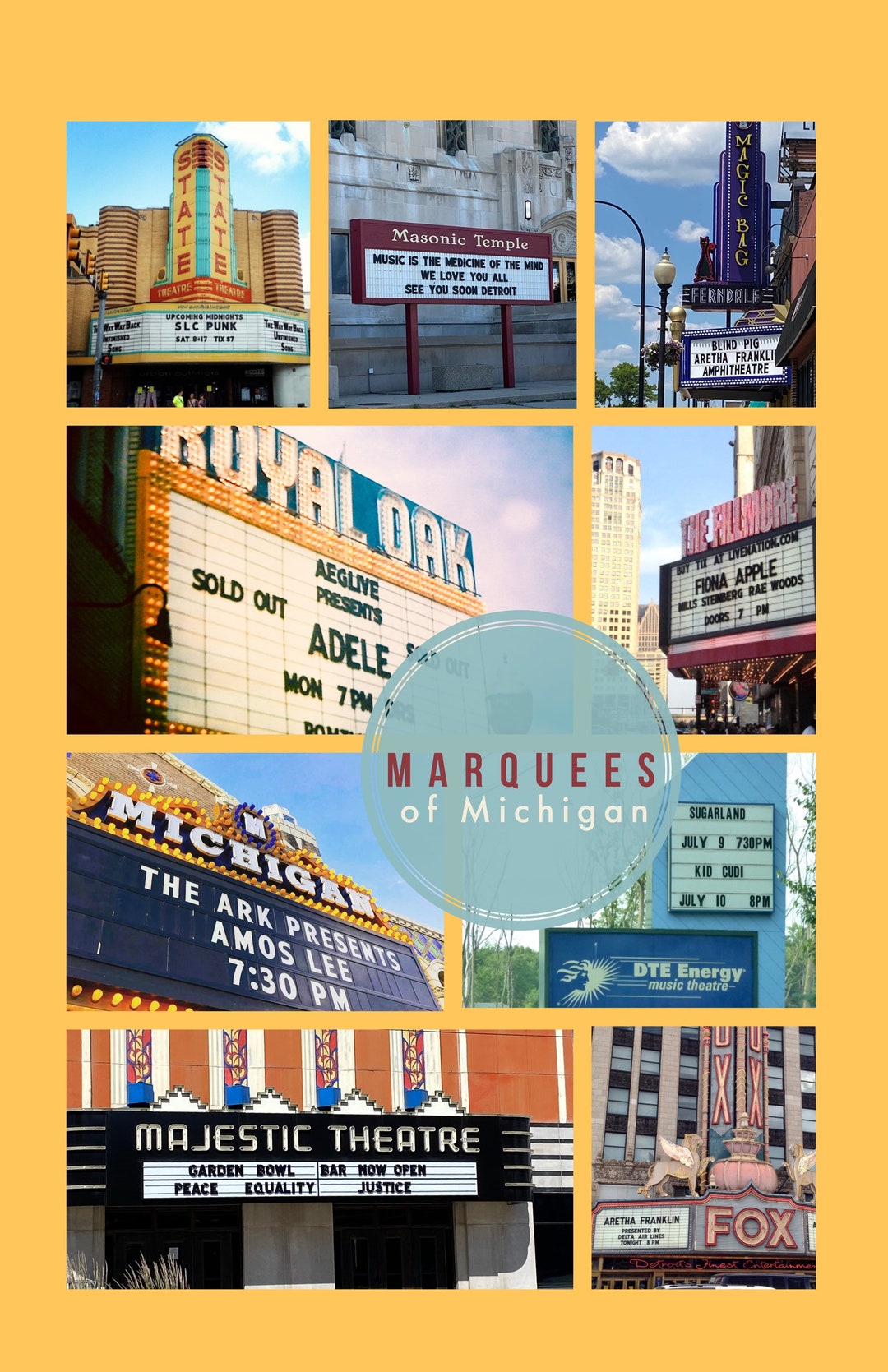 11”x18” Marquees of Michigan - Glossy Poster - Personal Photography - Etsy