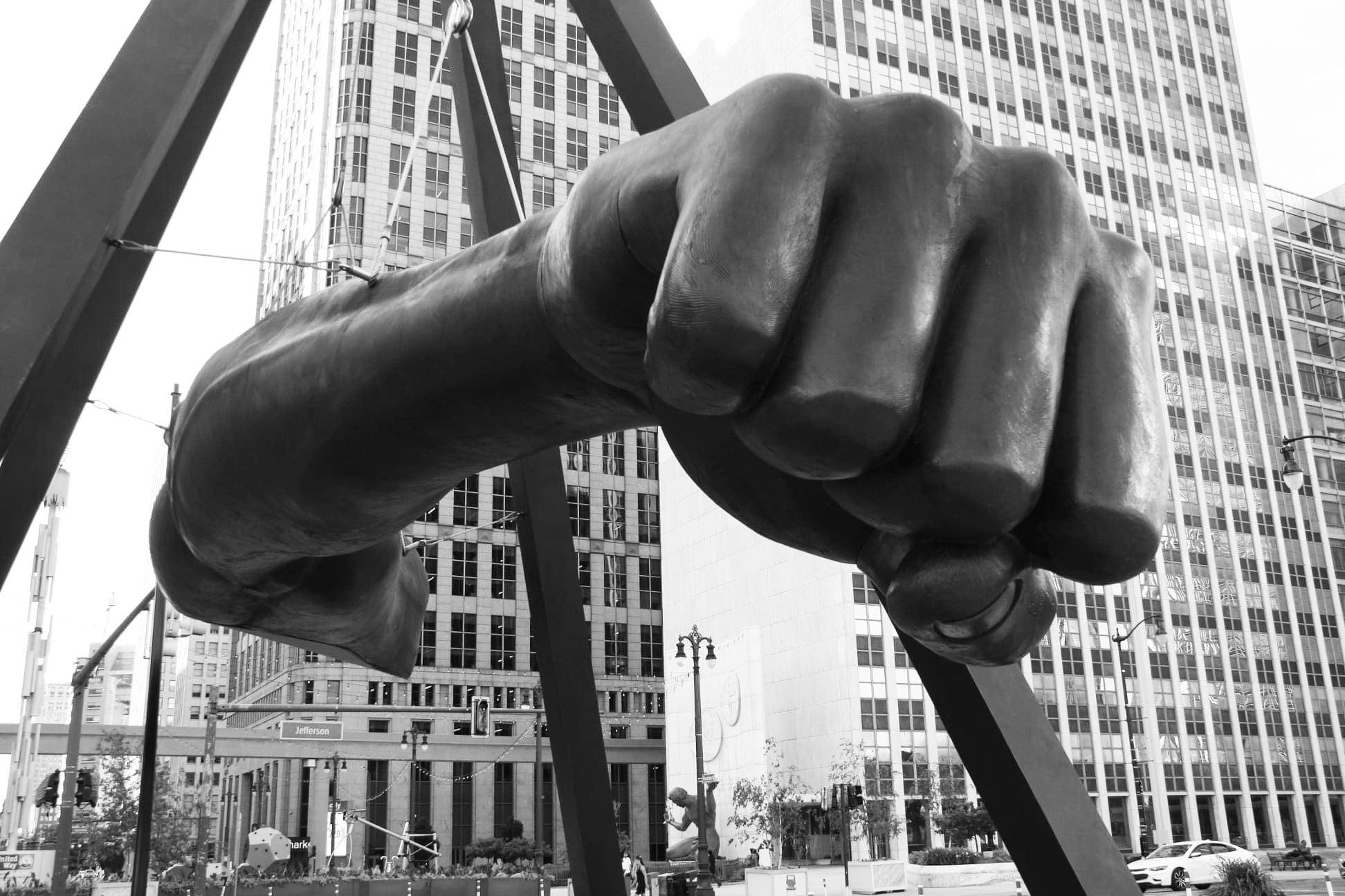Joe Louis Fist - Detroit Michigan - Print - Various Sizes - Black and ...