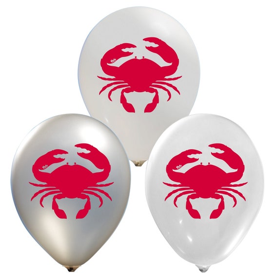 Crab Printed Balloons Bag of 16 Party Birthday Sea Water | Etsy