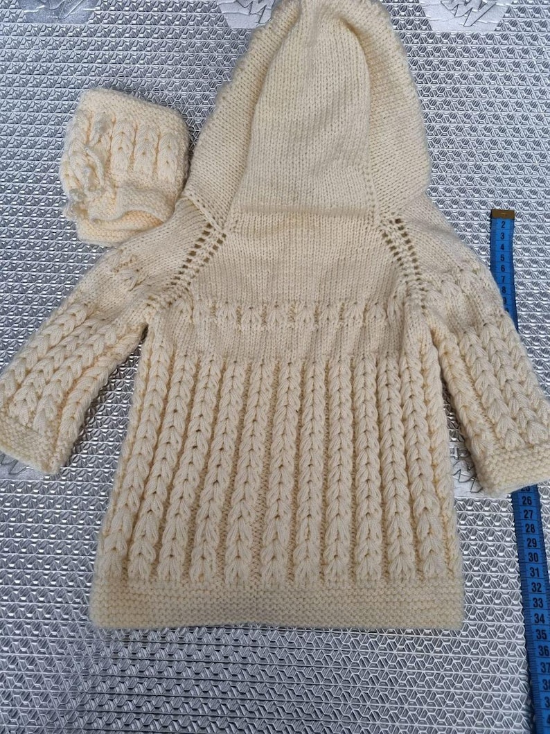 Hooded Baby Cardigan Knitting Pattern PDF, Textured Knit Baby Hoodie ...