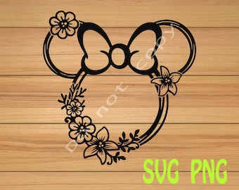 Minnie Flower Svg | Etsy