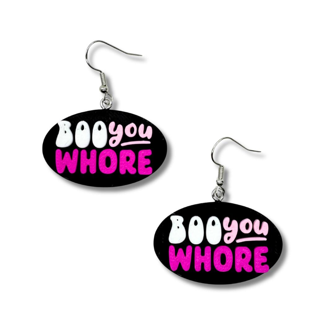 Boo You Wh*re Earrings 3D Printed Keychain Magnet Jewelry 2000's ...