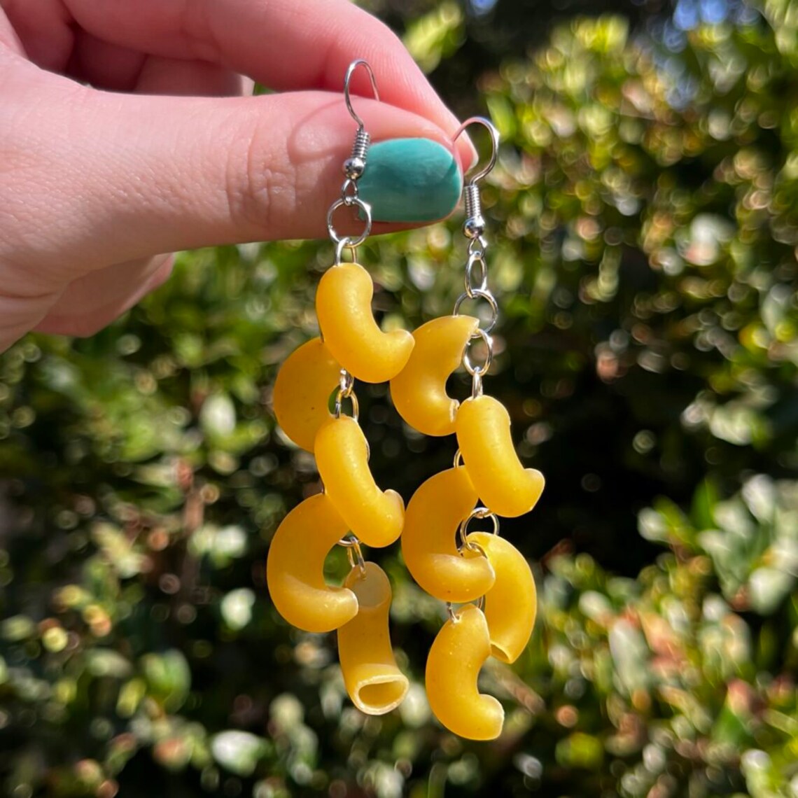 Pasta Noodle Dangle Earrings Raw Carbs Macaroni - Etsy