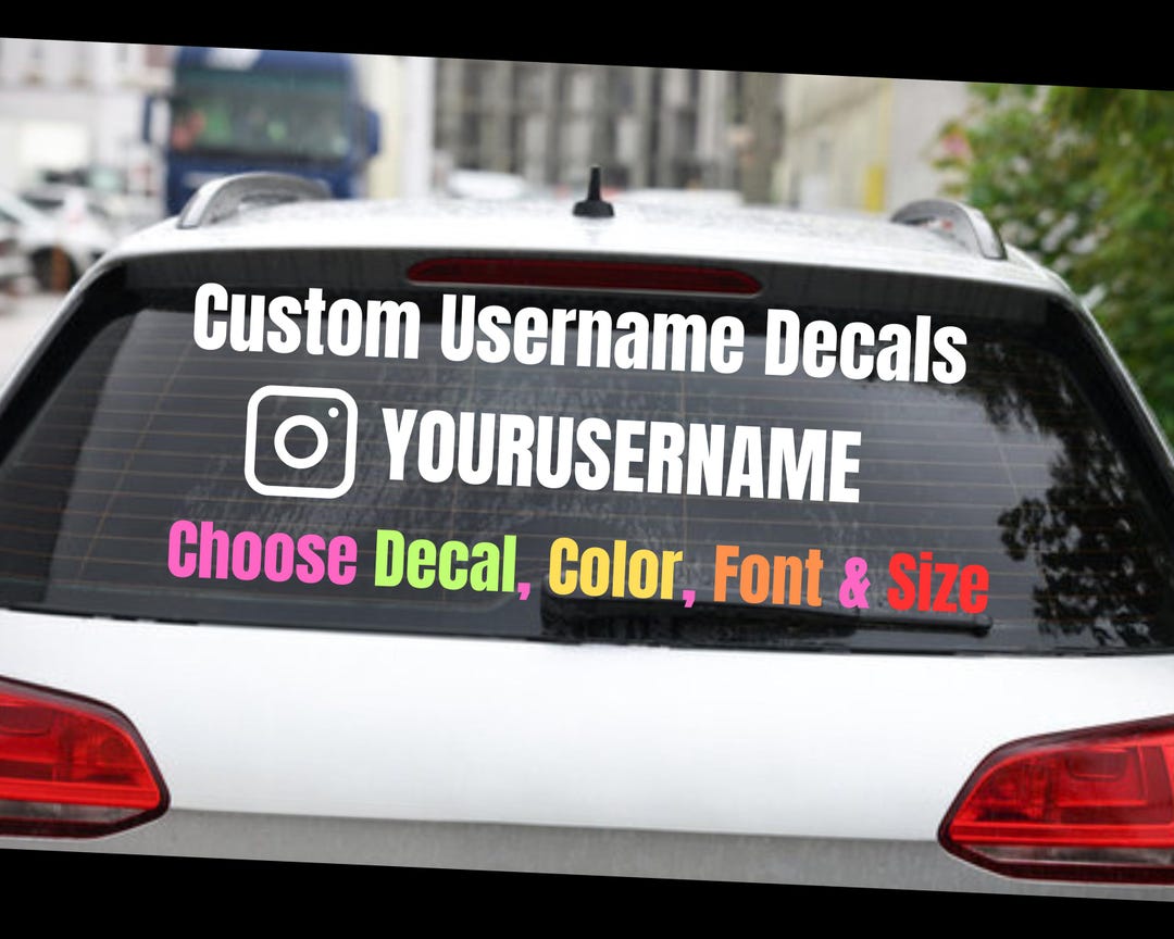 Custom Username Vinyl Decal | Personalized Name Sticker | Social Media ...