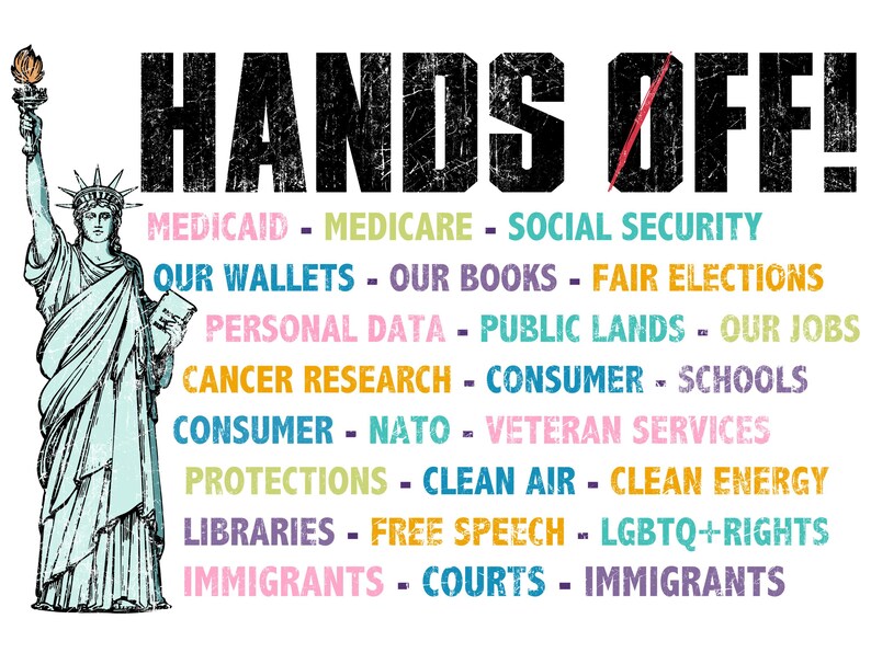 24x18 “hands Off” Protest Yard Sign – Stand Loud. Stand Proud (multiple ...